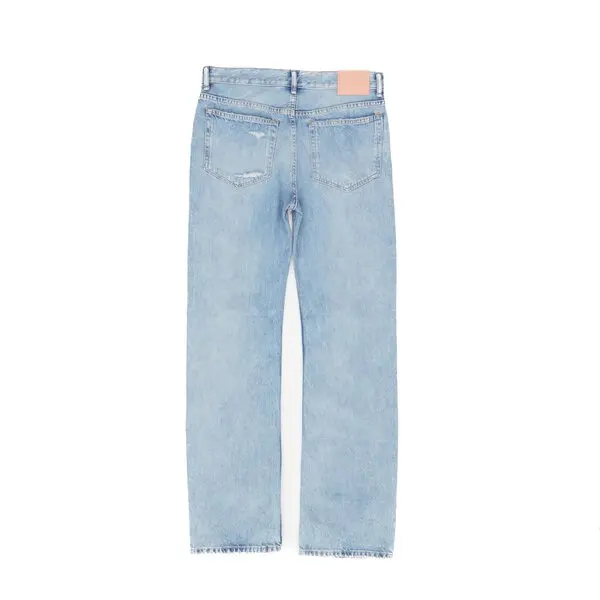 Acne Studios Logo-patch Distressed Jeans - Light Blue