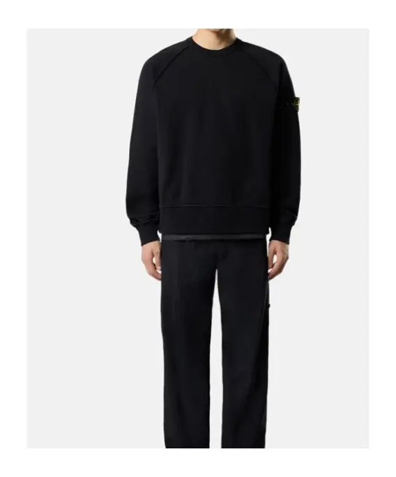 Stone Island Logo Patch Crewneck Sweater - Black