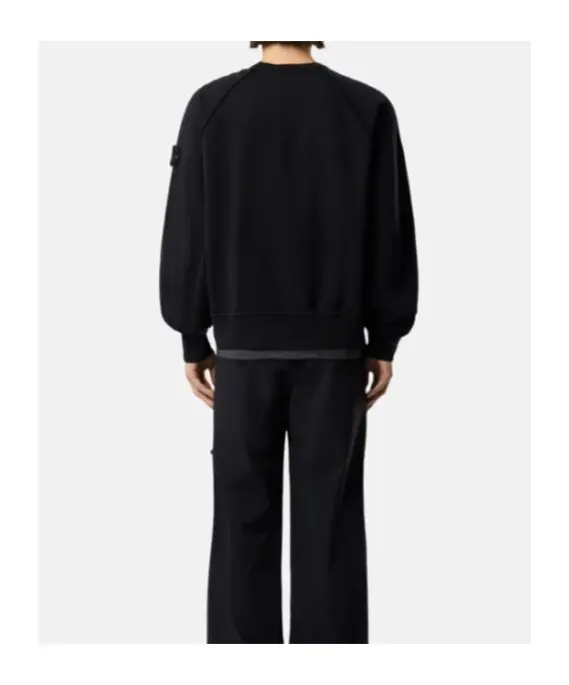 Stone Island Logo Patch Crewneck Sweater - Black