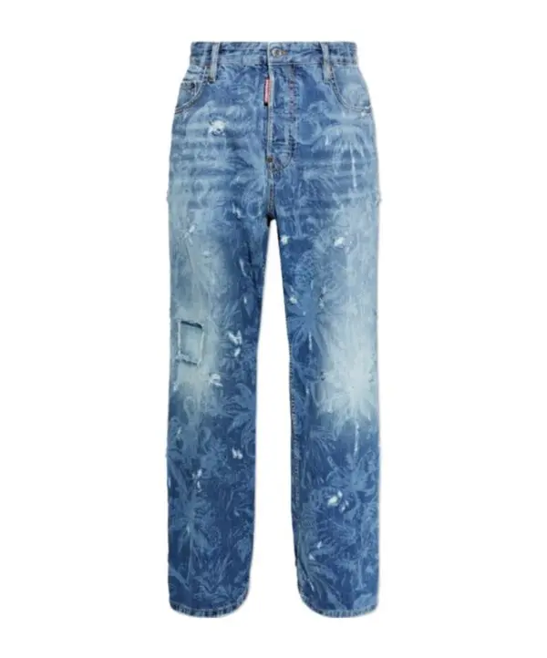 Dsquared2 Distressed Baggy Jeans With Logo Detail