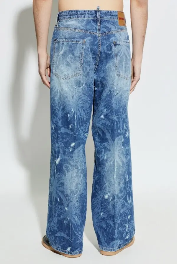 Dsquared2 Distressed Baggy Jeans With Logo Detail