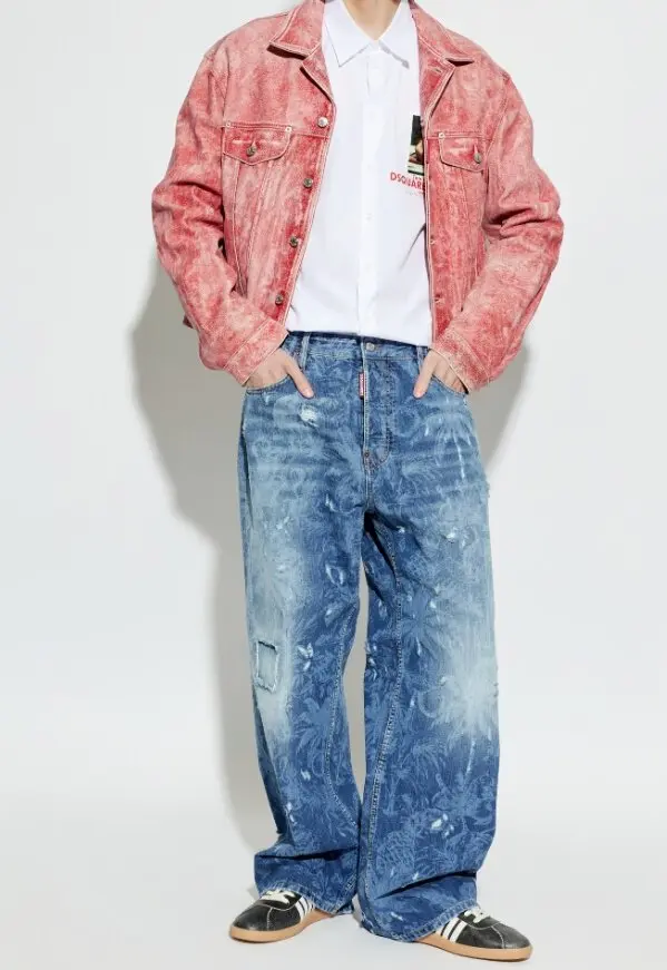 Dsquared2 Distressed Baggy Jeans With Logo Detail