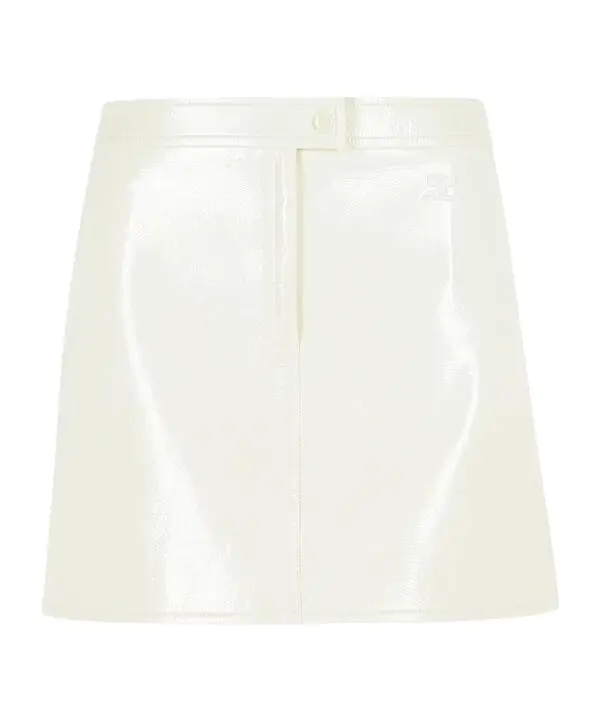 COURREGES Courrèges A-line Mini Skirt With Logo Embroidery - White