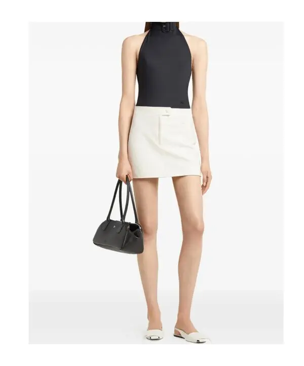 COURREGES Courrèges A-line Mini Skirt With Logo Embroidery - White