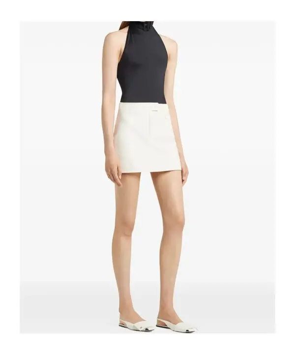 COURREGES Courrèges A-line Mini Skirt With Logo Embroidery - White