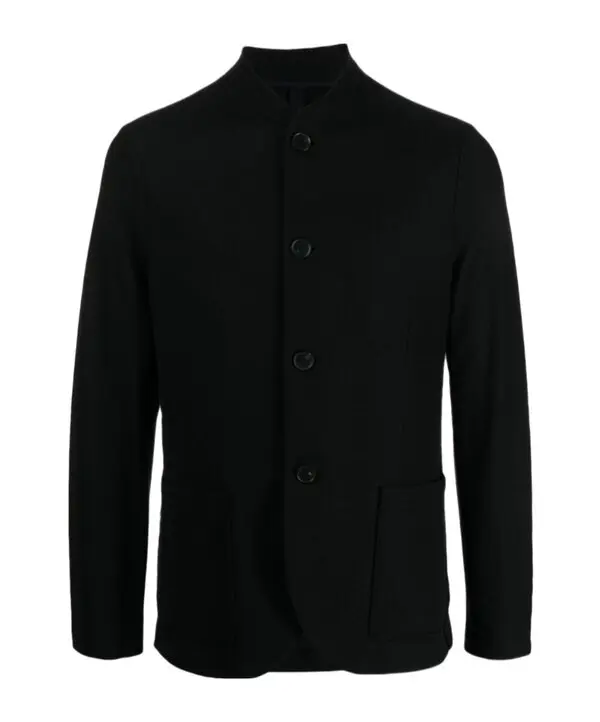 Harris Wharf London Stand Collar Jacket - Black