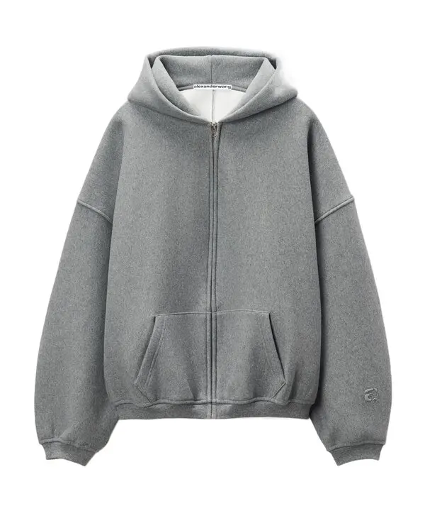 Alexander Wang Fleece Star Zip-up Hoodie - Gray