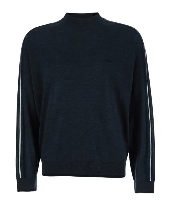 Emporio Armani Striped Crewneck Jumper - Grey