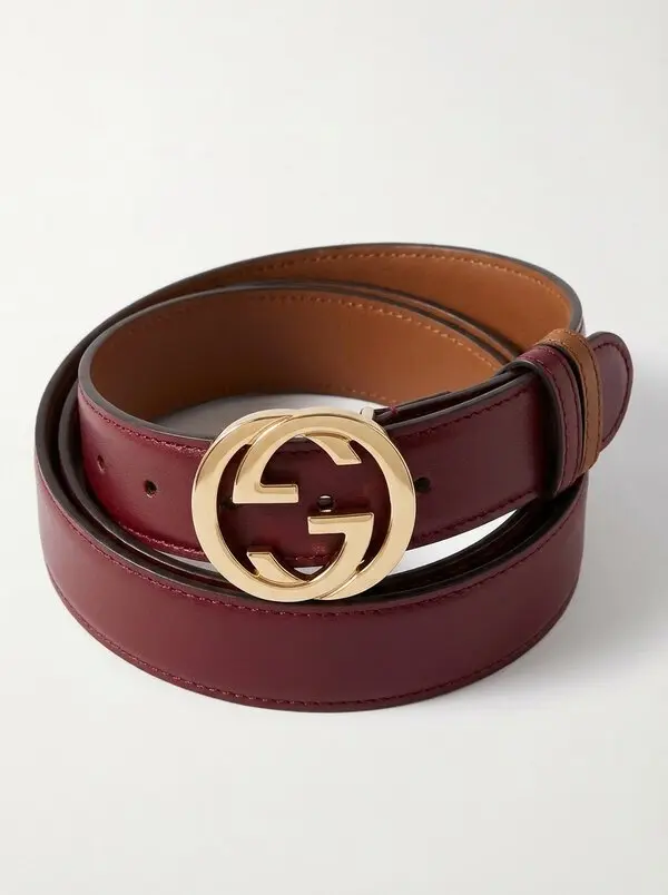 Gucci Blondie Reversible Leather Belt - Ancora Red, Brown