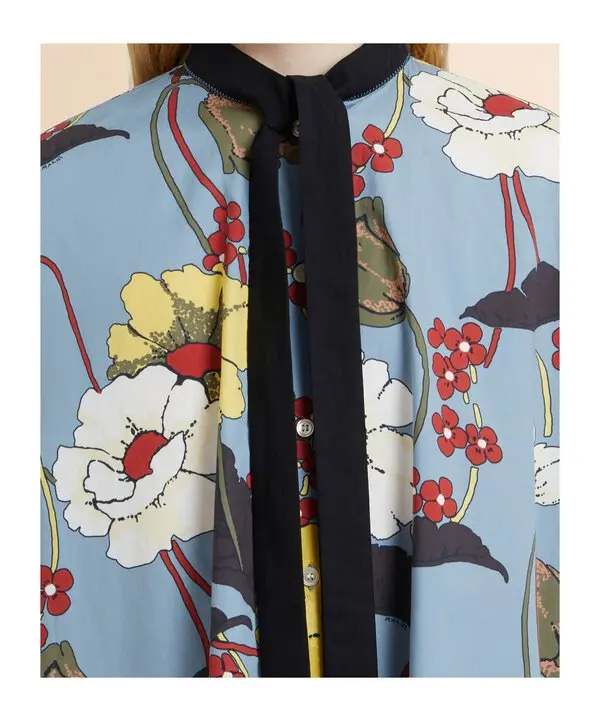 Marni Melodia Print Oversized Poplin Shirt Dress