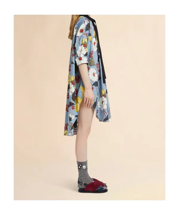 Marni Melodia Print Oversized Poplin Shirt Dress