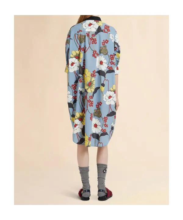 Marni Melodia Print Oversized Poplin Shirt Dress