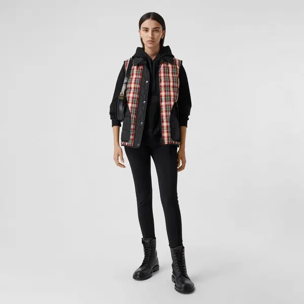 Burberry Quilted Tartan Puffer Gilet