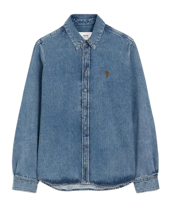 Ami Classic Denim Shirt - Blue