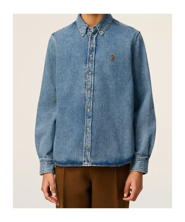 Ami Classic Denim Shirt - Blue