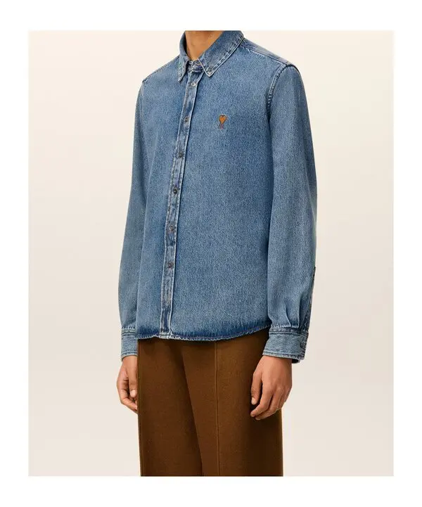 Ami Classic Denim Shirt - Blue