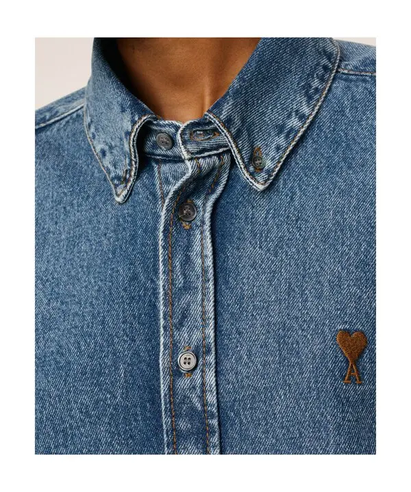 Ami Classic Denim Shirt - Blue