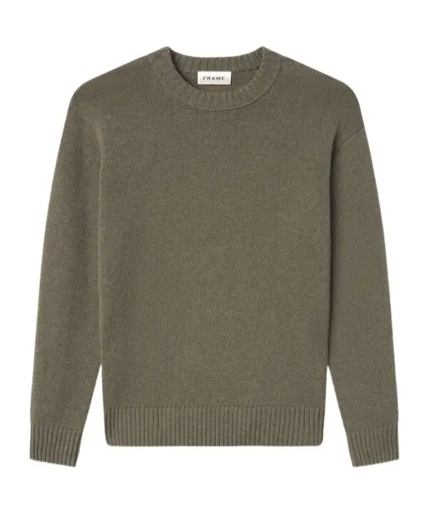 FRAME Ribbed Crewneck Sweater - Smoky Green