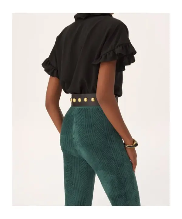 Chloé Short-sleeve Ruffle Top In Crêpe De Chine - Black