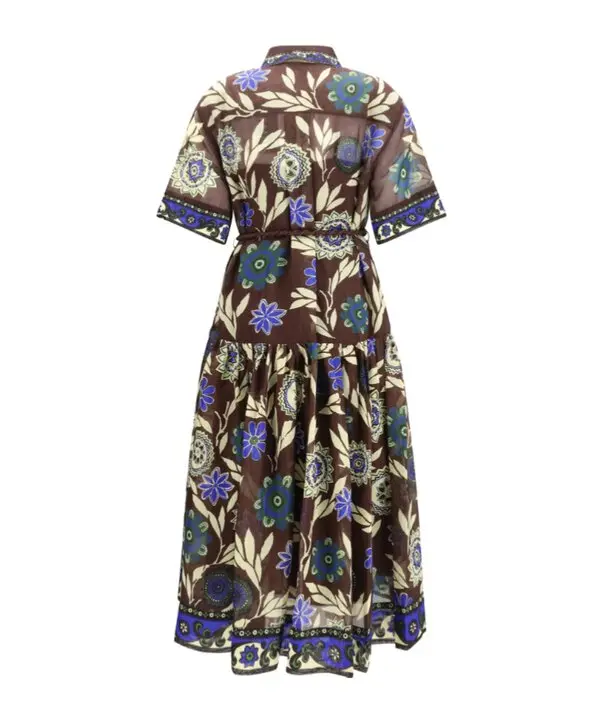ALEMAIS Jasper Printed Shirt Dress - Chocolate