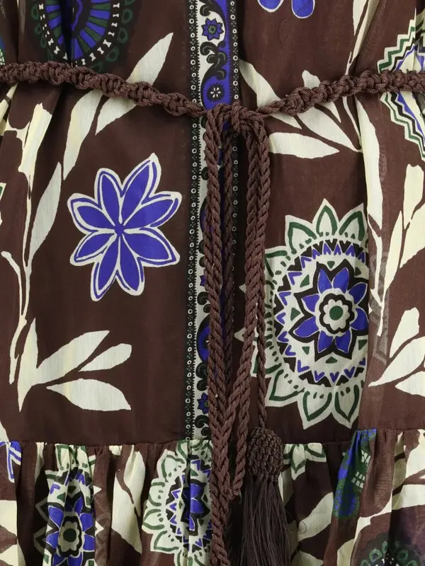 ALEMAIS Jasper Printed Shirt Dress - Chocolate