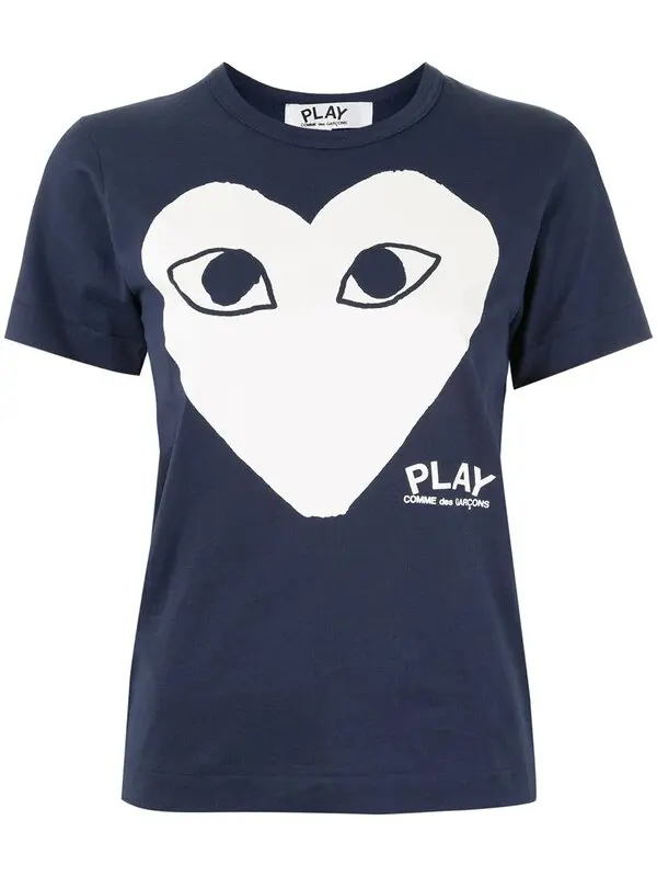Play Comme Des Garcon Logo Print T-shirt - Black