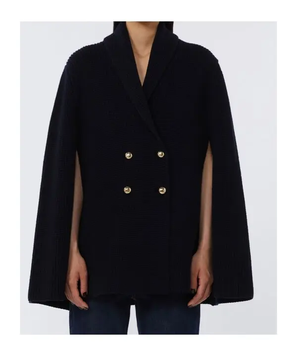 Max Mara Button-up Knit Cape