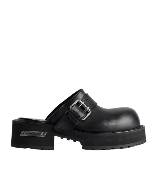 Balenciaga Venom Buckled Mules - Black