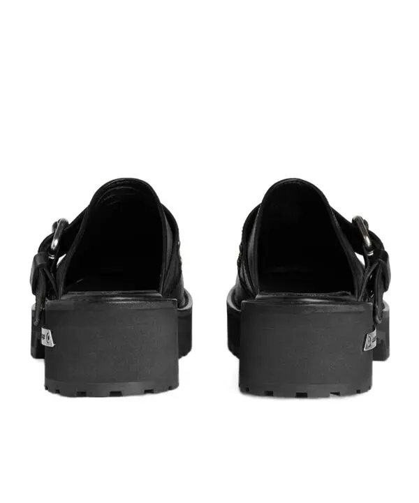 Balenciaga Venom Buckled Mules - Black