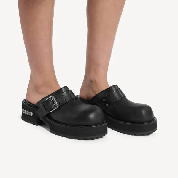 Balenciaga Venom Buckled Mules - Black