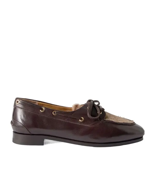 Bally Pinar Leather Boat Shoes - Black