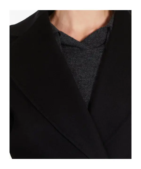 Max Mara Poldo Belted Long-sleeved Coat - Black