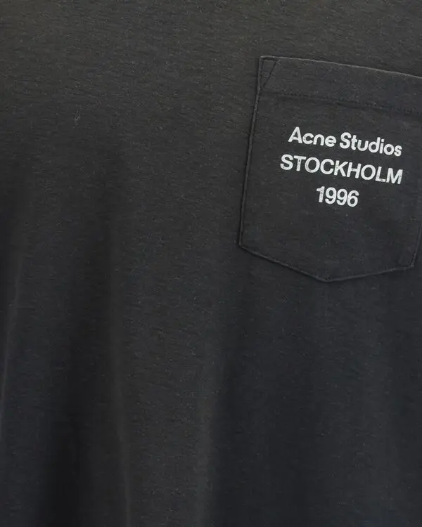 Acne Studios Logo Printed Crewneck T-shirt - Faded Black