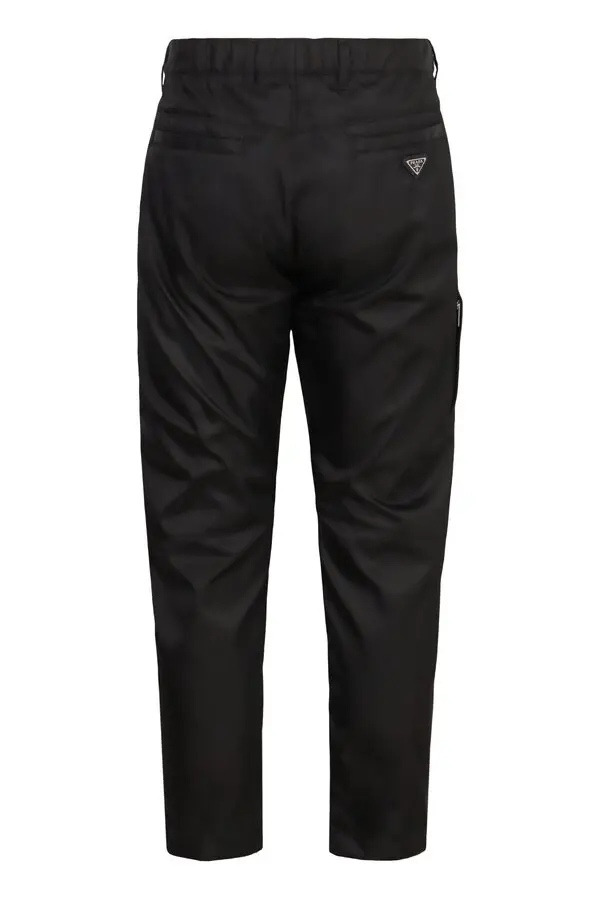 Prada Logo Plaque Tapered Pants
