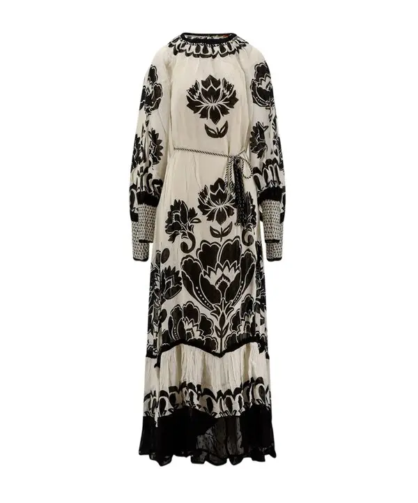 Farm Rio Floral Cut-out Maxi Dress With Belted Detail