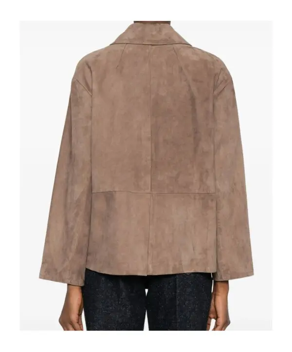 Max Mara Long-sleeved Leather Jacket