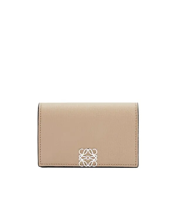 Loewe Anagram Business Cardholder In Pebble Grained Calfskin - Sand