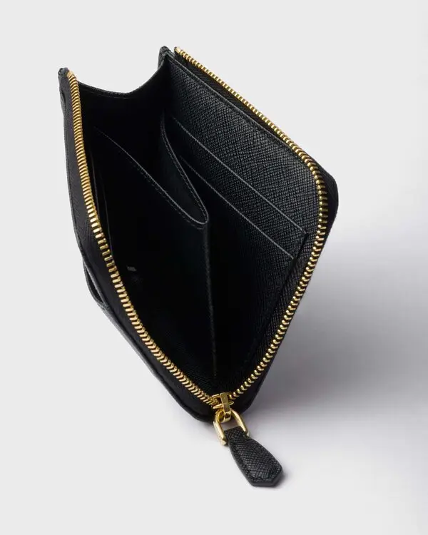 Prada Triangle-logo Zipped Wallet - Black