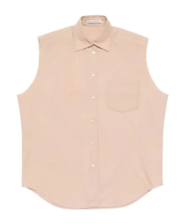 Acne Studios Sleeveless Shirt With Classic Collar - Pink