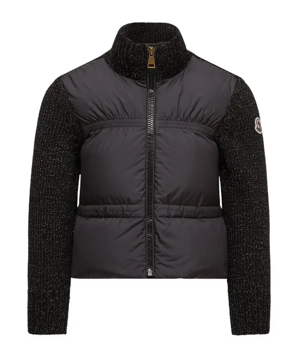 Moncler Padded Metallic Wool Zip-up Cardigan