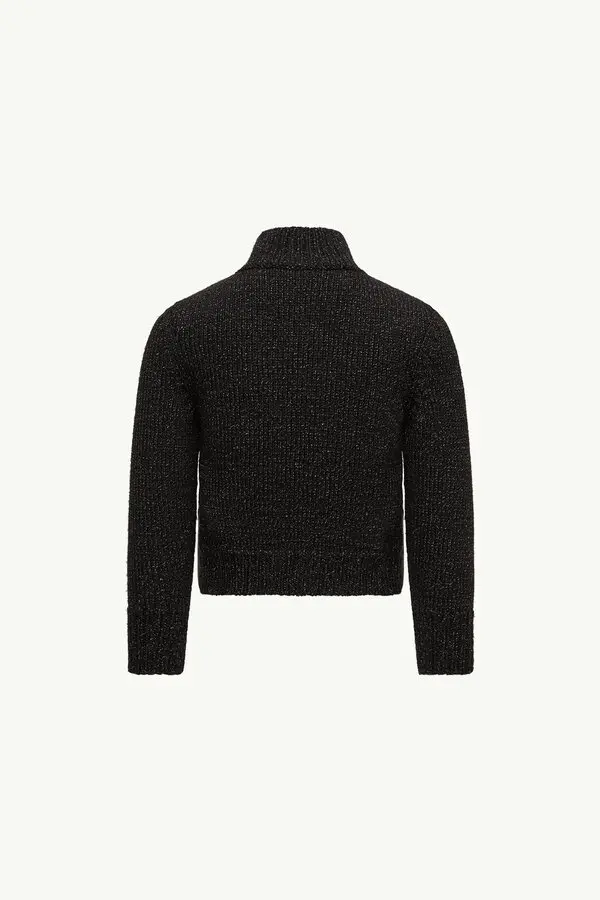 Moncler Padded Metallic Wool Zip-up Cardigan