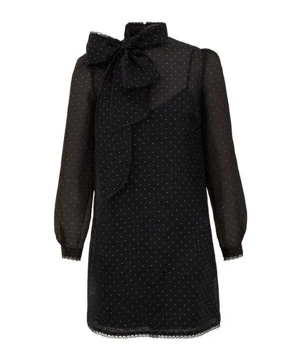 Zimmermann Dream Mini Dress With Pussybow Necktie