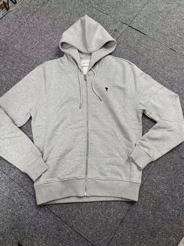 AMI Paris Zipped De Coeur Hoodie - No