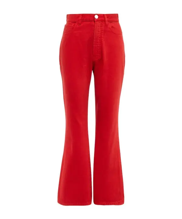 Alaïa High-rise Bootcut Jeans - Red