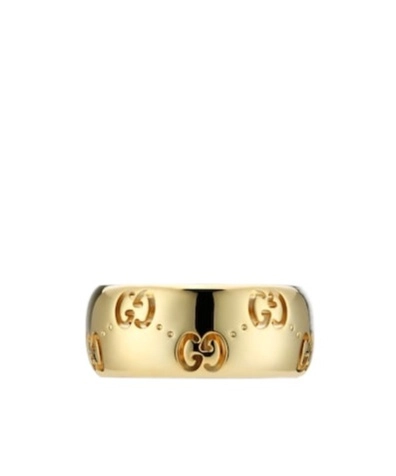 Gucci 18k Gg Wide Ring - Yellow