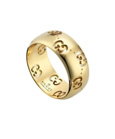 Gucci 18k Gg Wide Ring - Yellow
