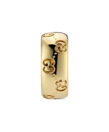 Gucci 18k Gg Wide Ring - Yellow