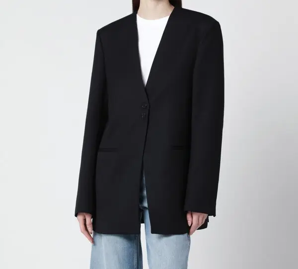 THE FRANKIE SHOP Collarless Single-breasted Blazer