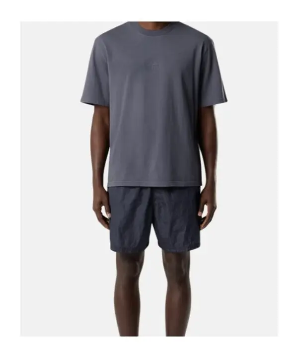 Stone Island Logo Detailed Crewneck T-shirt - Blue-gray