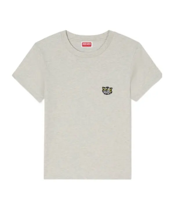 Kenzo Gots Wild Tiger Printed Crewneck T-shirt - Light Gray